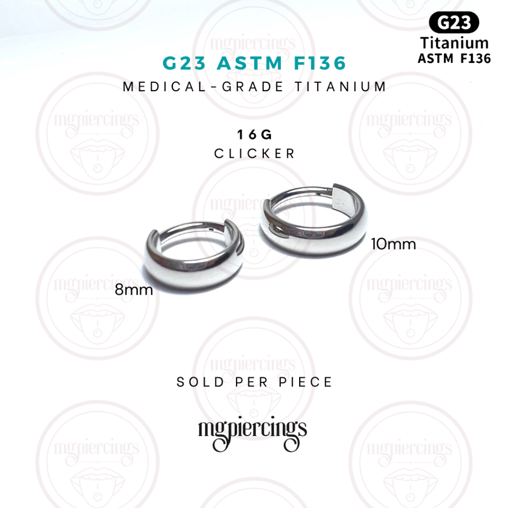 Medical-Grade Ear hugger Titanium G23 ASTM F136 Clicker Hoop Earring ...