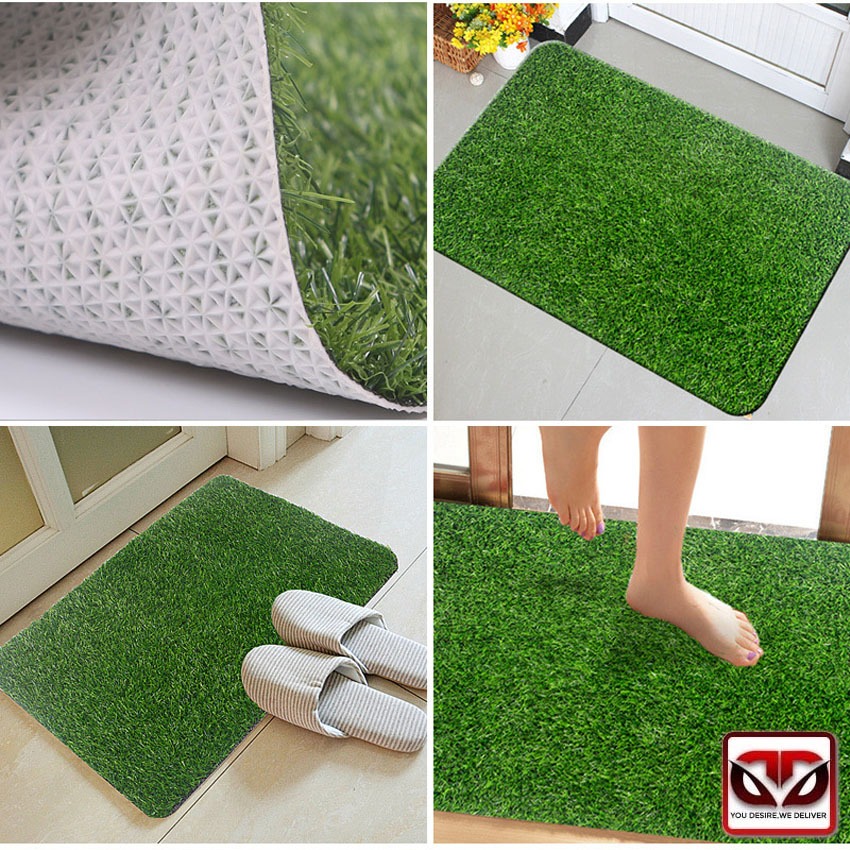 40x60cm Green Entrance Mat Anti-Slip Bottom Rubber Mat | Shopee Philippines