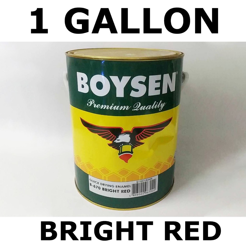 ( 4 LITER ) BOYSEN QDE BRIGHT RED B-670 == FOR WOOD AND METAL == 1 ...