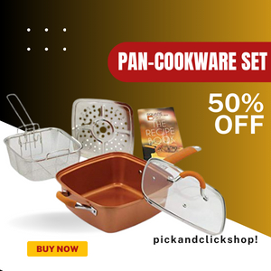 4 Pieces High Quality Square Copper Pan-Cookware Set Non-stick with ...