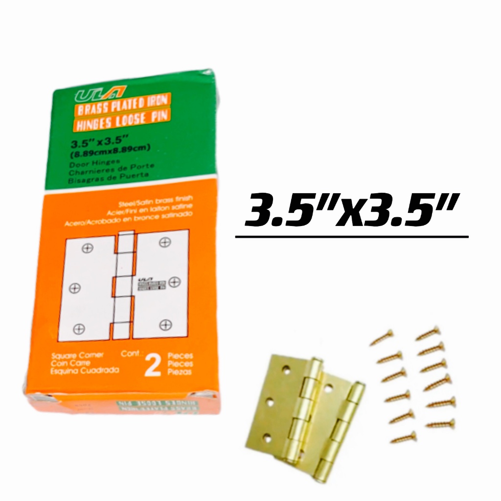ULA Brass Hinges Loose Pin Door Hinges / Bisagra Cabinet Hinges 3x3 ...