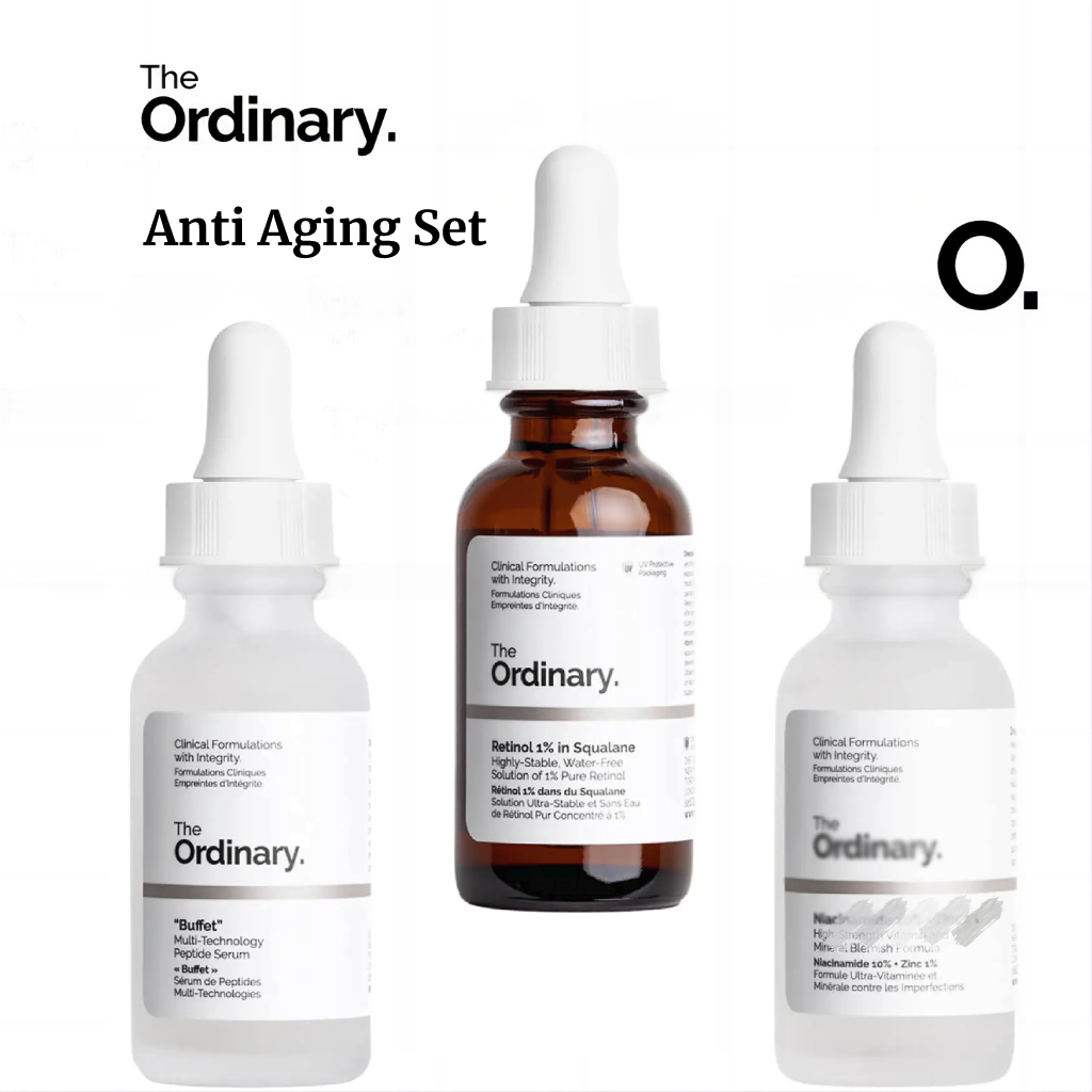 The Ordinary Daily Anti Aging Set (Retinol 1%, Multi-Peptide (Buffet ...