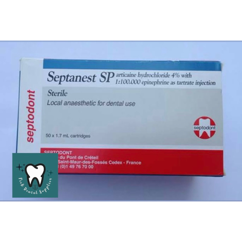 Septanest SP 4% Anesthesia 10 carpules (SOLD PER SHEET) | Shopee ...