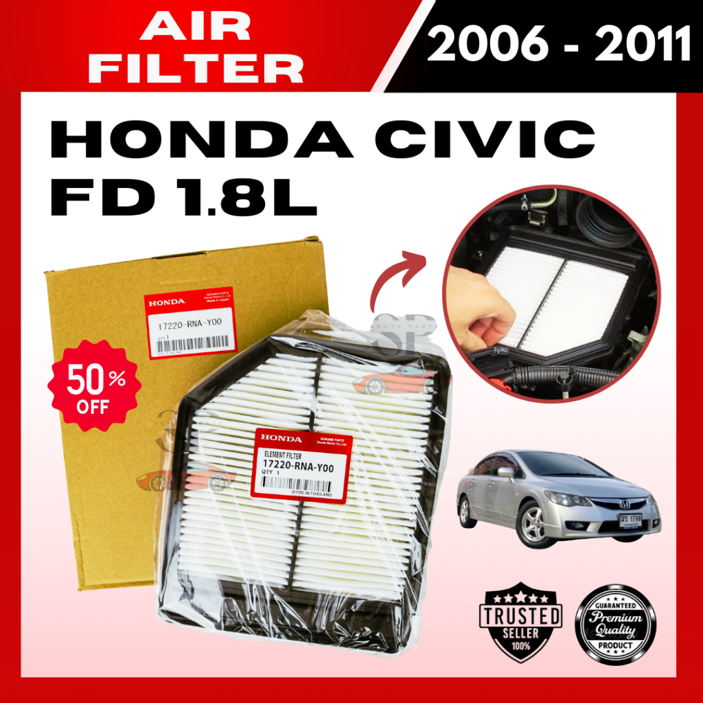 SUPER SALE! AIR FILTER for HONDA Civic FD 1.8L (2006-2011) (17220-RNA ...