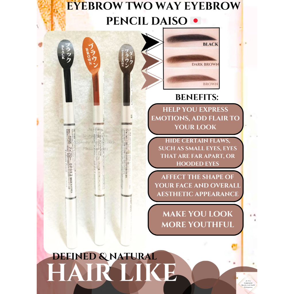 2 in 1 Eyebrow Waterproof Dual Pencil Japan Shades Eyebrow | Shopee ...