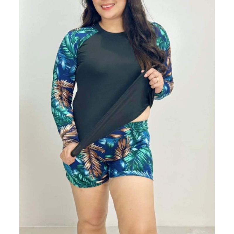 HAILEY PLUS SIZE RASHGUARD Set | Shopee Philippines