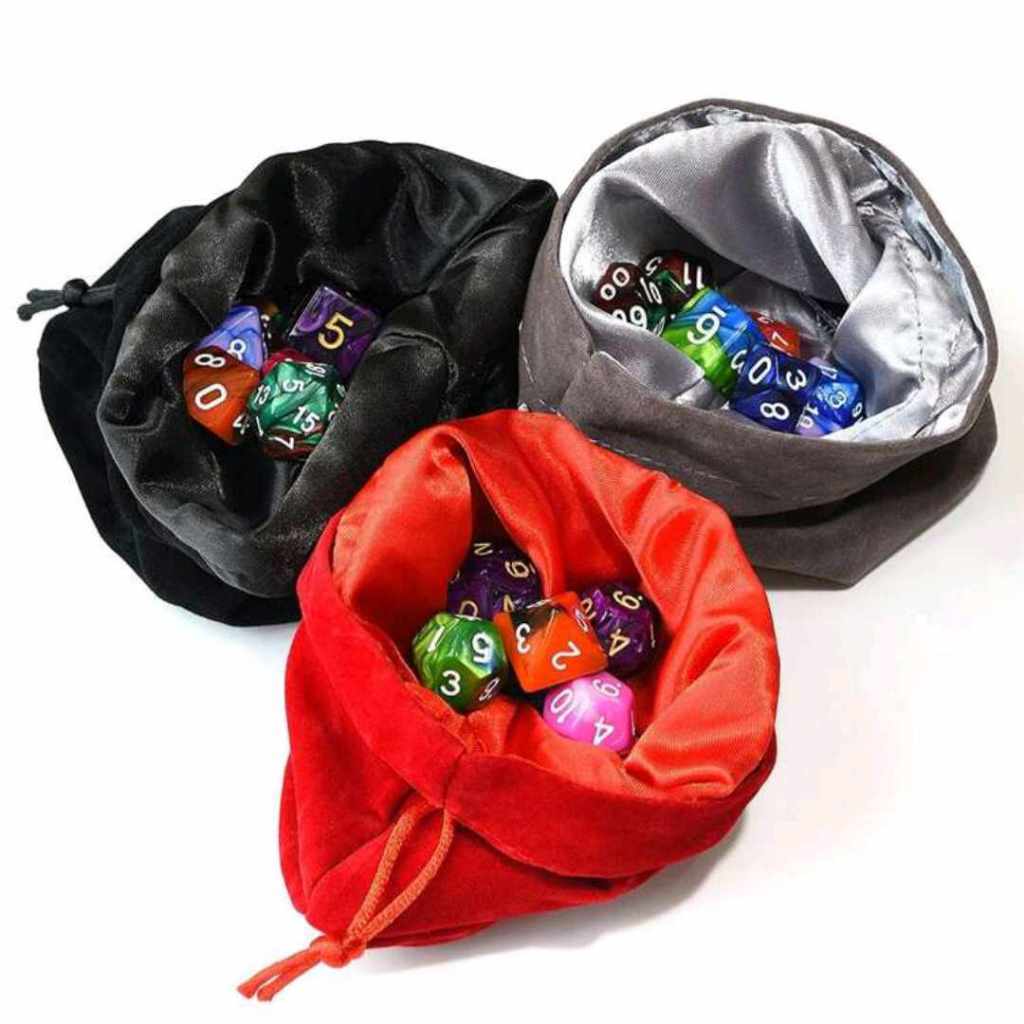 1pc. (Red) Luxury Velvet Dice Pouch With Silk Inner Lining (5.5in by ...