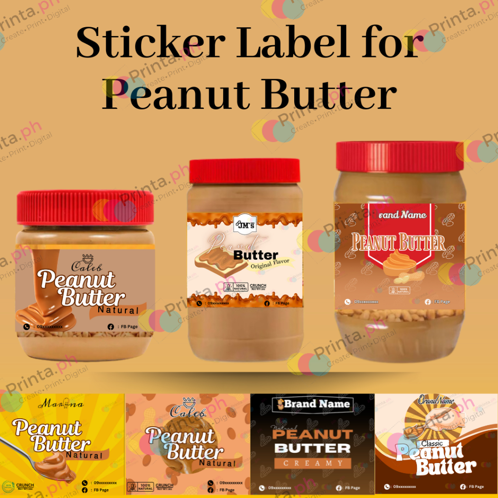 Peanut Butter - Sticker Label for your Business with Logo (Glossy ...
