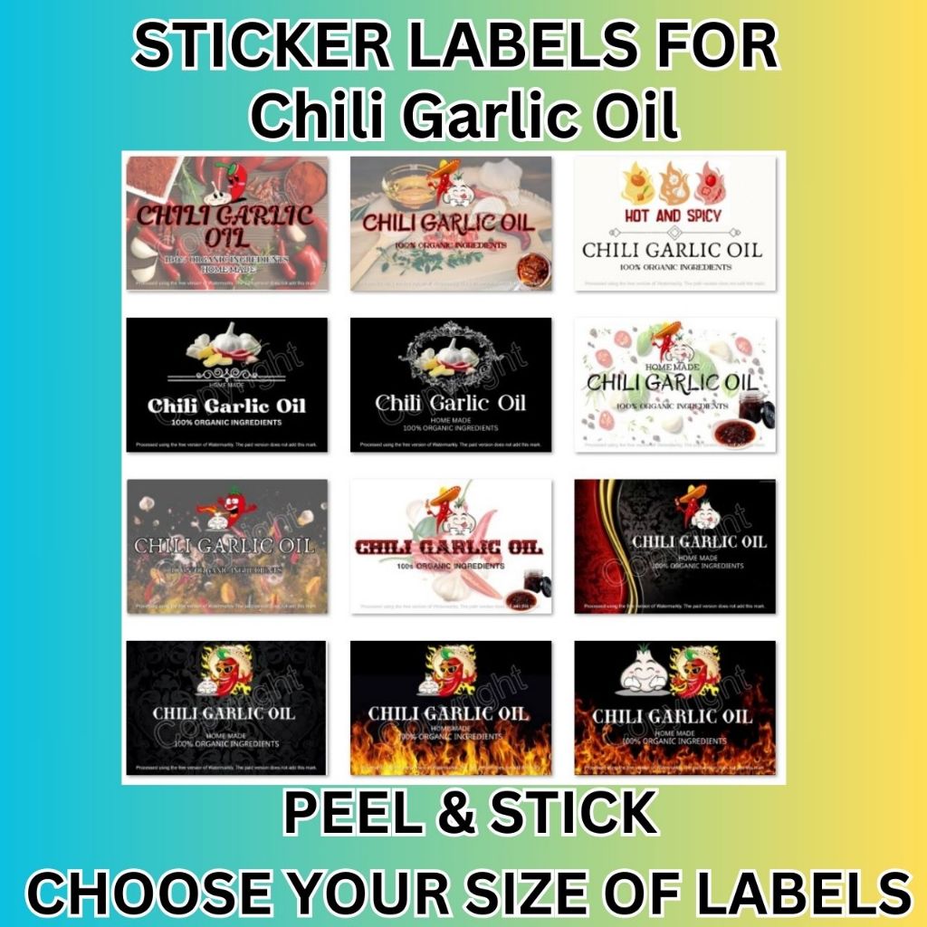 CHILI GARLIC OIL STICKER LABELS | PEEL & STICKER | Shopee Philippines