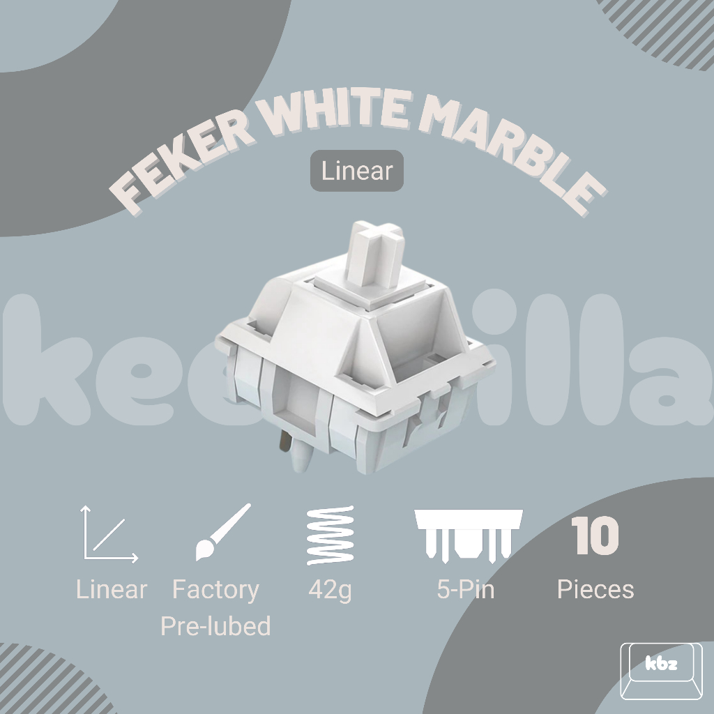 Feker White Marble Linear Switch Mechanical Keyboard Switch SMD LED 5 ...