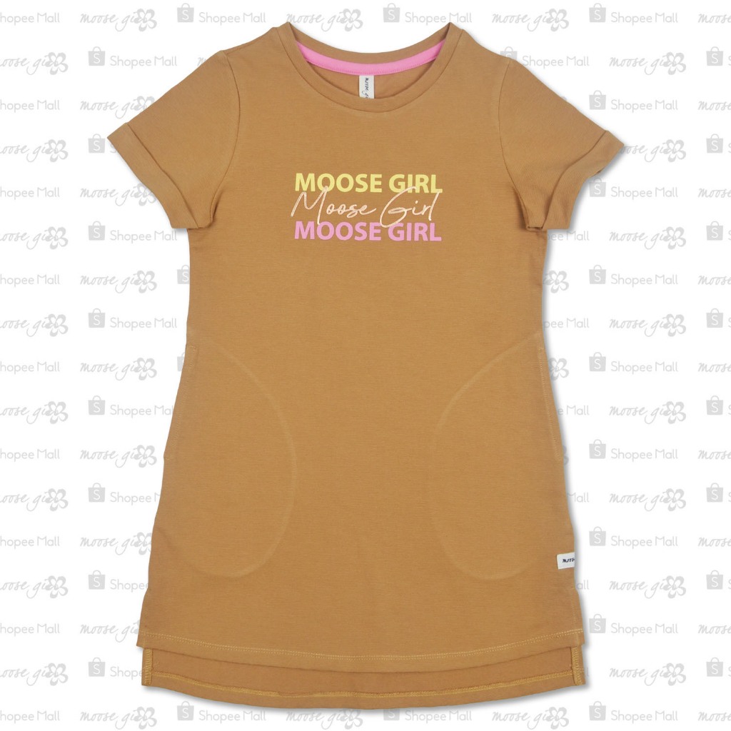 Moose Girl Brown Combi Dress With Print Details (GSDS- 4389) | Shopee ...