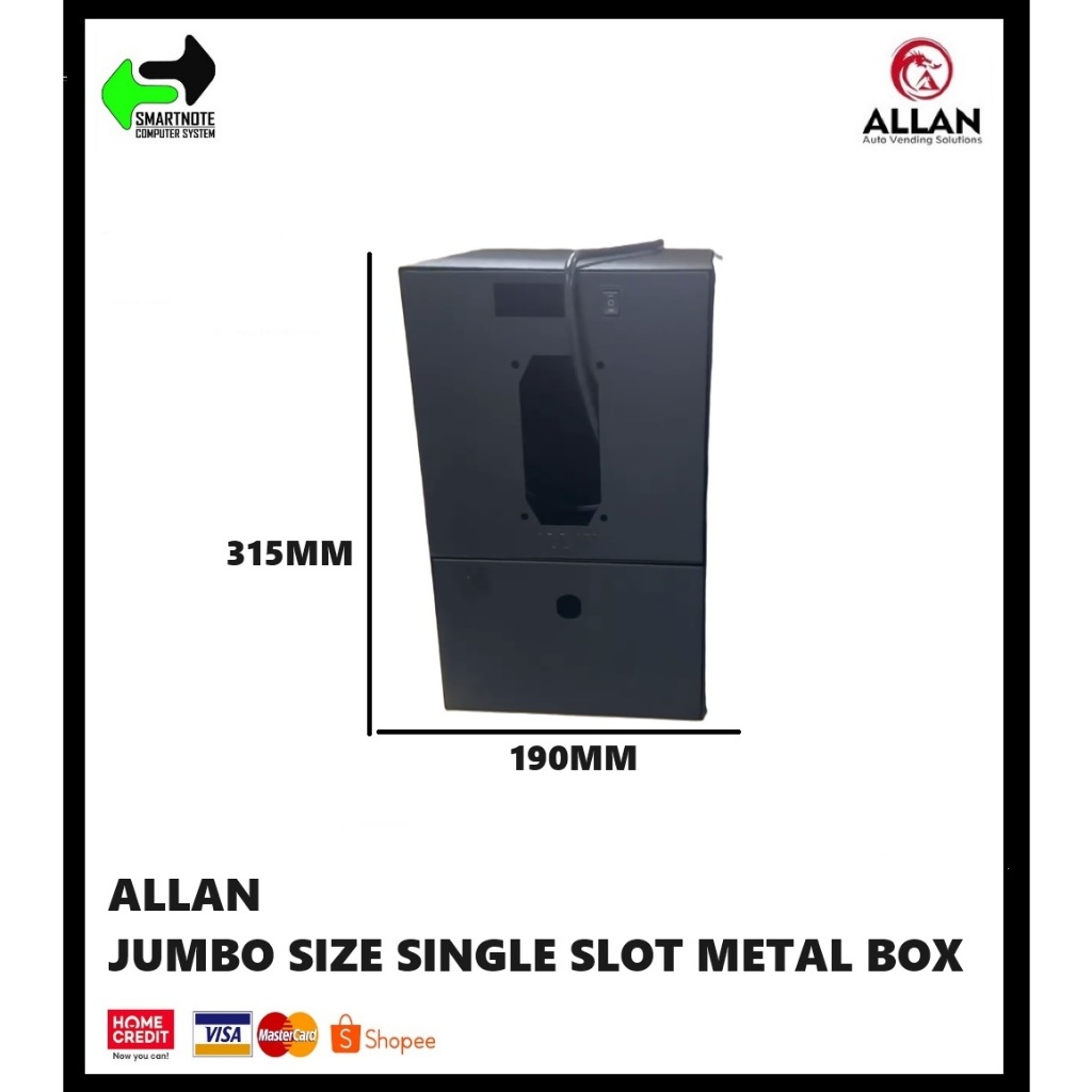 Allan JUMBO SIZE single slot metal piso box for carwash,pisonet etc ...