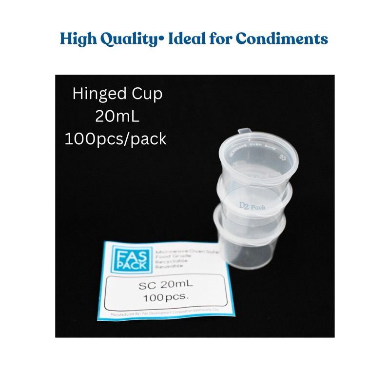 FAS PACK Hinged Cups (20ml, 30 mL, 60 mL, 90 mL, 120 mL) | Shopee Philippines