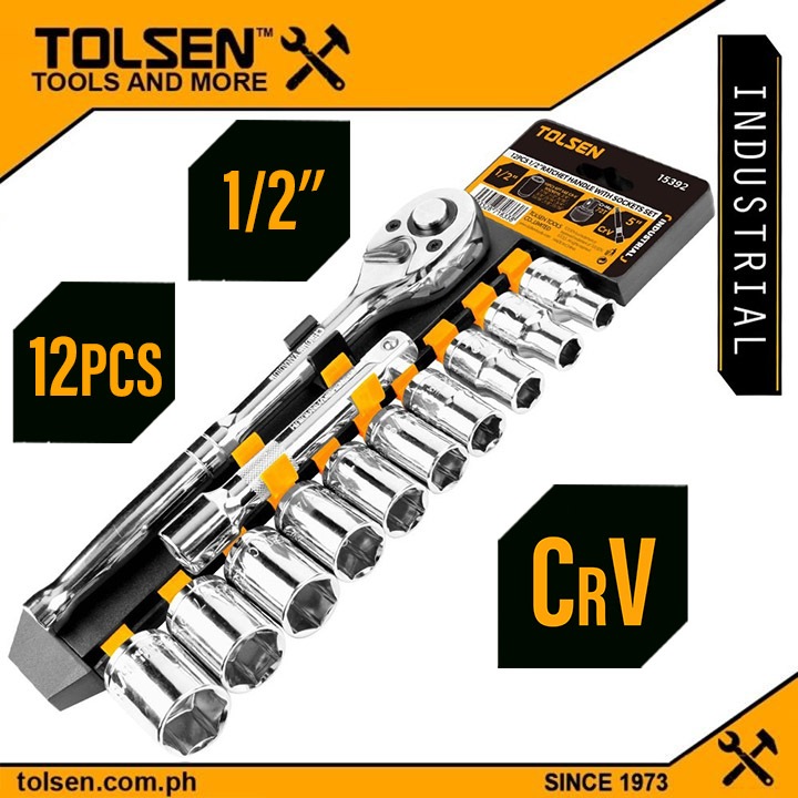 Tolsen 12pcs Reversible Ratchet Handle w/ SAE Socket Set [ONLINE ...