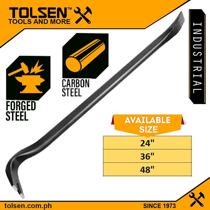 Tolsen Industrial Crow Bar Powder Coated (24" - 48") | Shopee Philippines