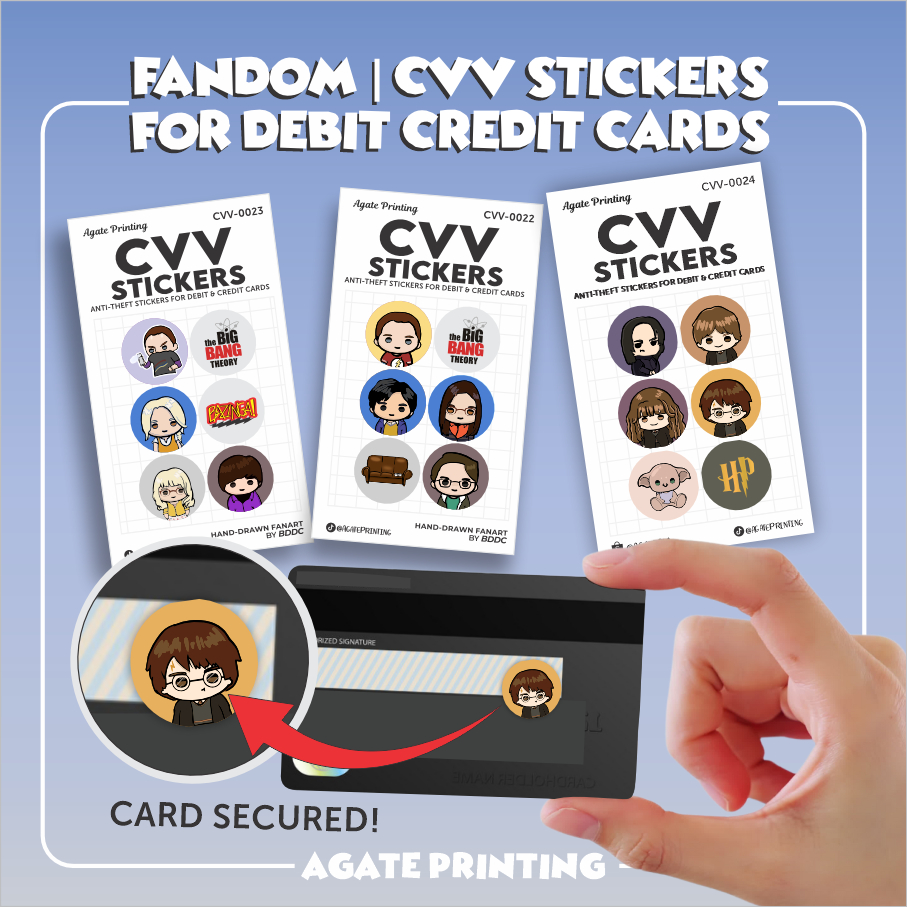 FANDOM CVV STICKERS (Anti-Theft Stickers for ATM/Credit Cards) 10mm Web ...