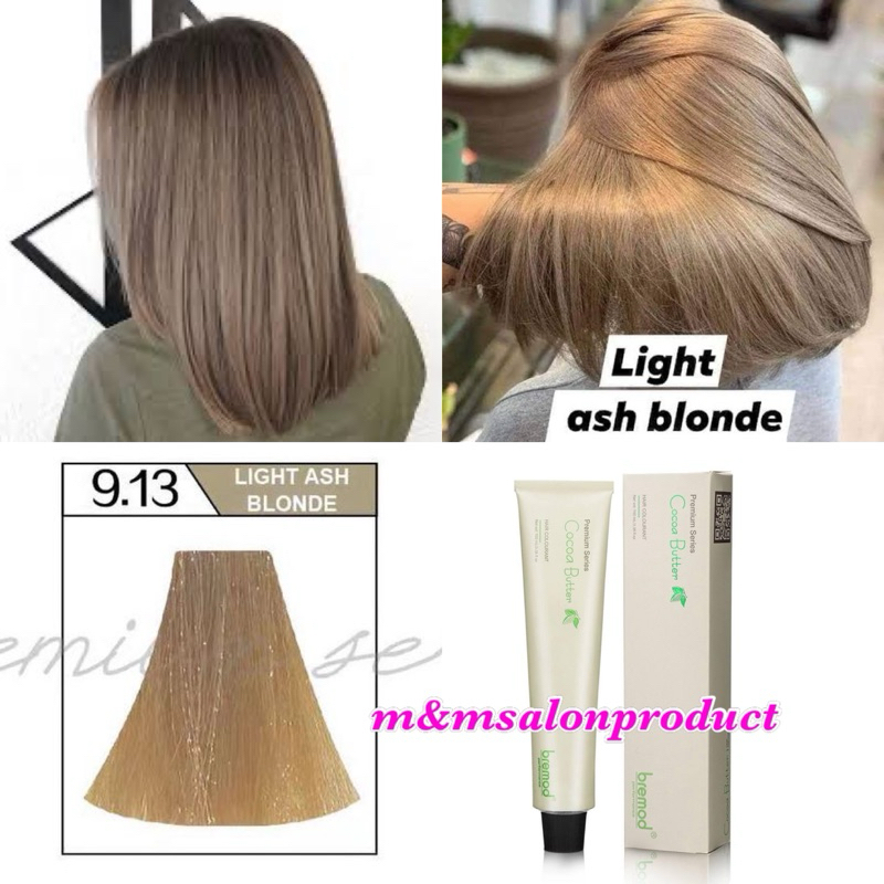 Bremod Hair Color 9.13 light ash blonde hair dye | Shopee Philippines