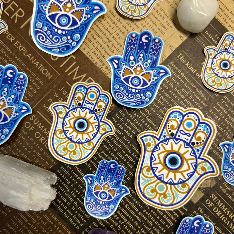 ITSMECAY | Hamsa hand evil eye vinyl waterproof sticker glitter finish ...