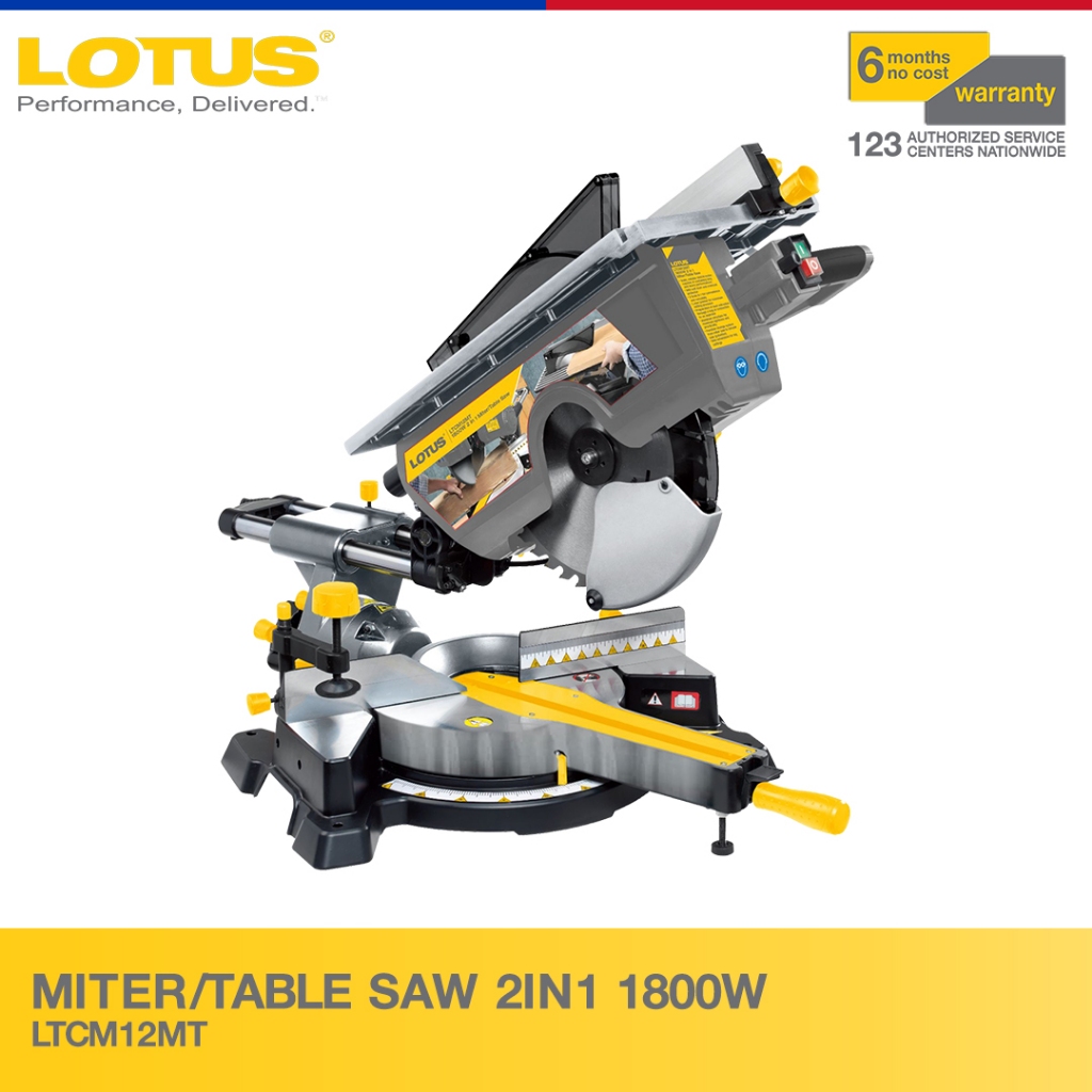 Lotus Miter / Table Saw 2 IN 1 1800W LTCM12MT - Saws, Cut-off Machines ...