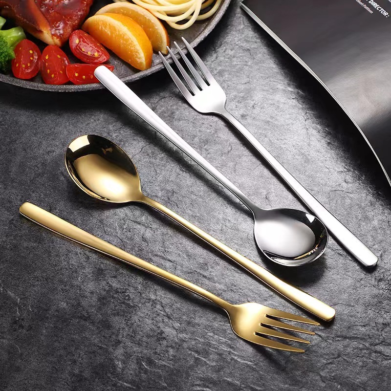6pcs Stainless Steel Korean Cutlery Korean Style Flatware Dining Spoon ...