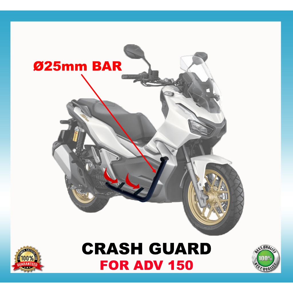 Motorcycle CRASH GUARD for ADV150, ADV160, NMAX V1/V2, AEROX V1 & V2 & PCX160, Protective Bump ...