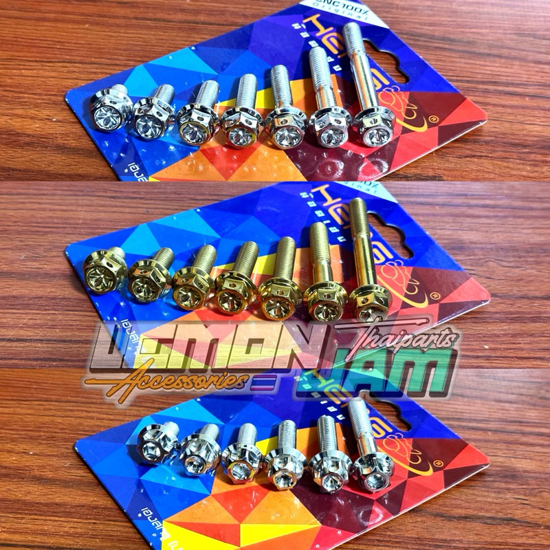 HENG BOLTS CNC / GOLD / SILVER 8x15 , 8x20 , 8x25 , 8x30 , 8x35 , 8x45 ...