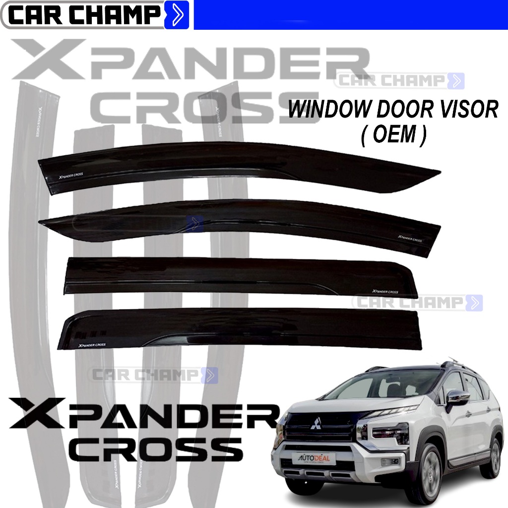 Mitsubishi Xpander Cross 2020 to 2024 OEM Window Door Rain Visor Black ...