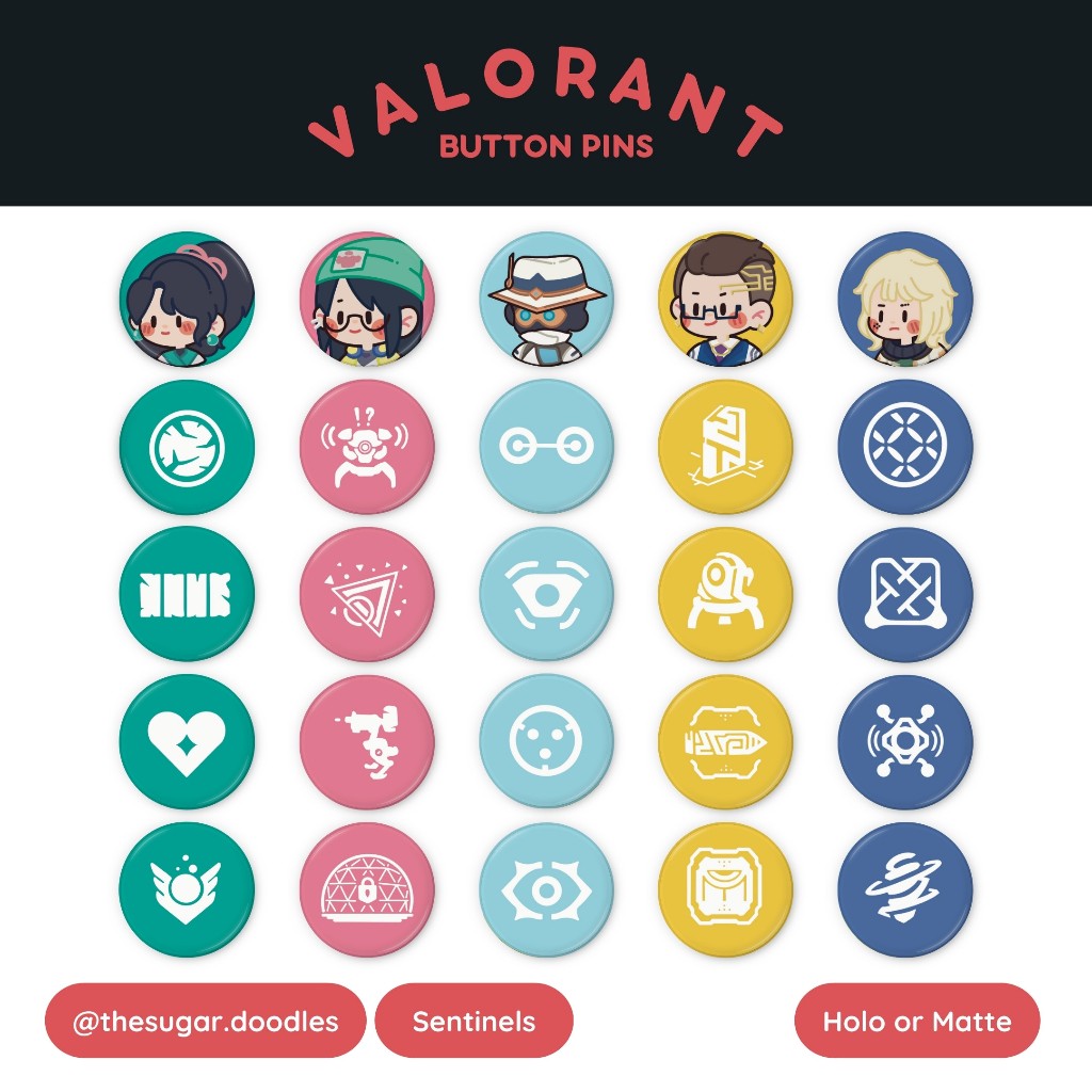 Valorant Sentinel Ability Button Pins Set | Shopee Philippines
