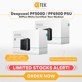Deepcool PF500 500W PF650 650W 80 Plus White Non-Modular PSU w/ Flat ...