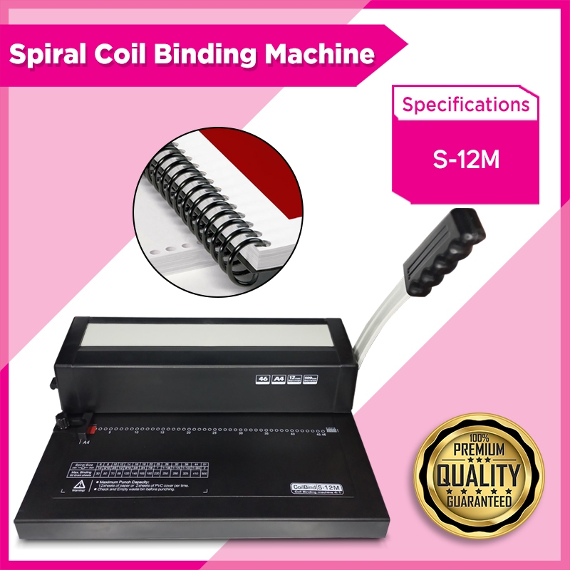 Q-S12M Spiral Coil Binding Machine A4 Size | Shopee Philippines