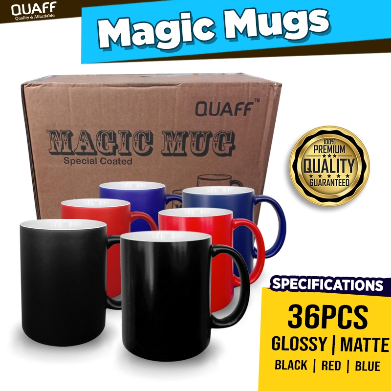 QUAFF Sublimation Magic Mug Matte & Glossy Red / Blue & Black (1BOX ...
