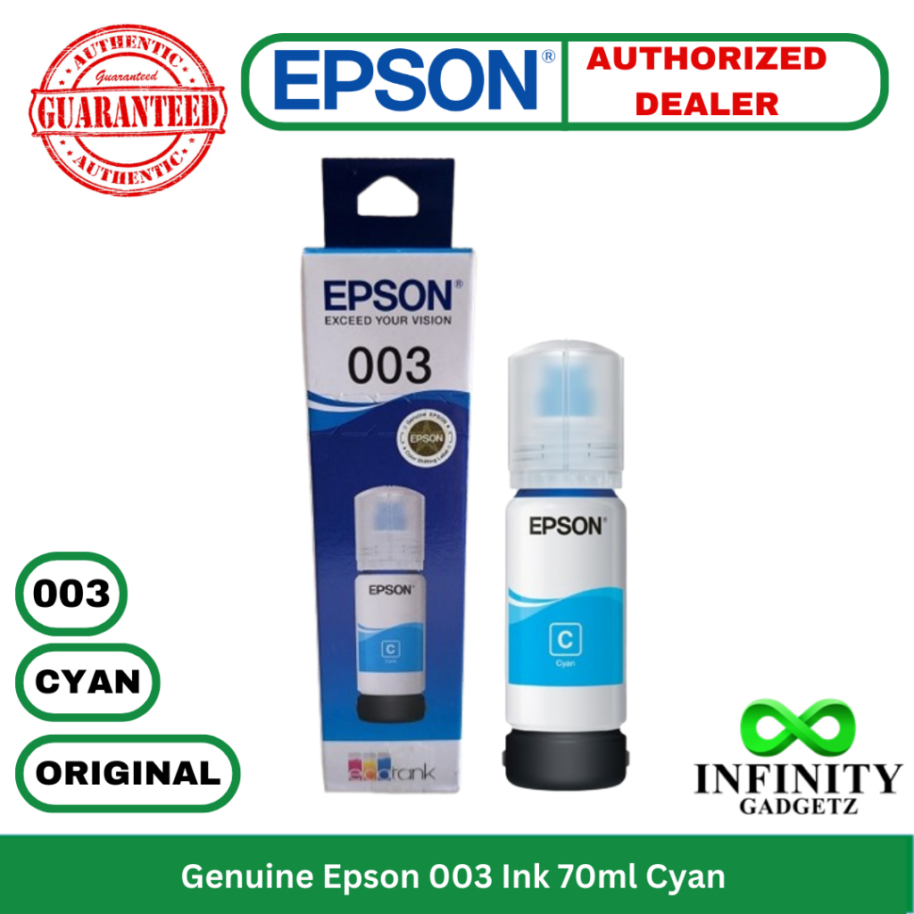 Genuine Epson 003 Ink (Cyan) | Shopee Philippines