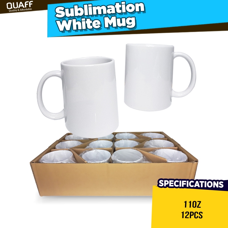 QUAFF Sublimation Coated White Mug 11OZ (12pcs) | Shopee Philippines