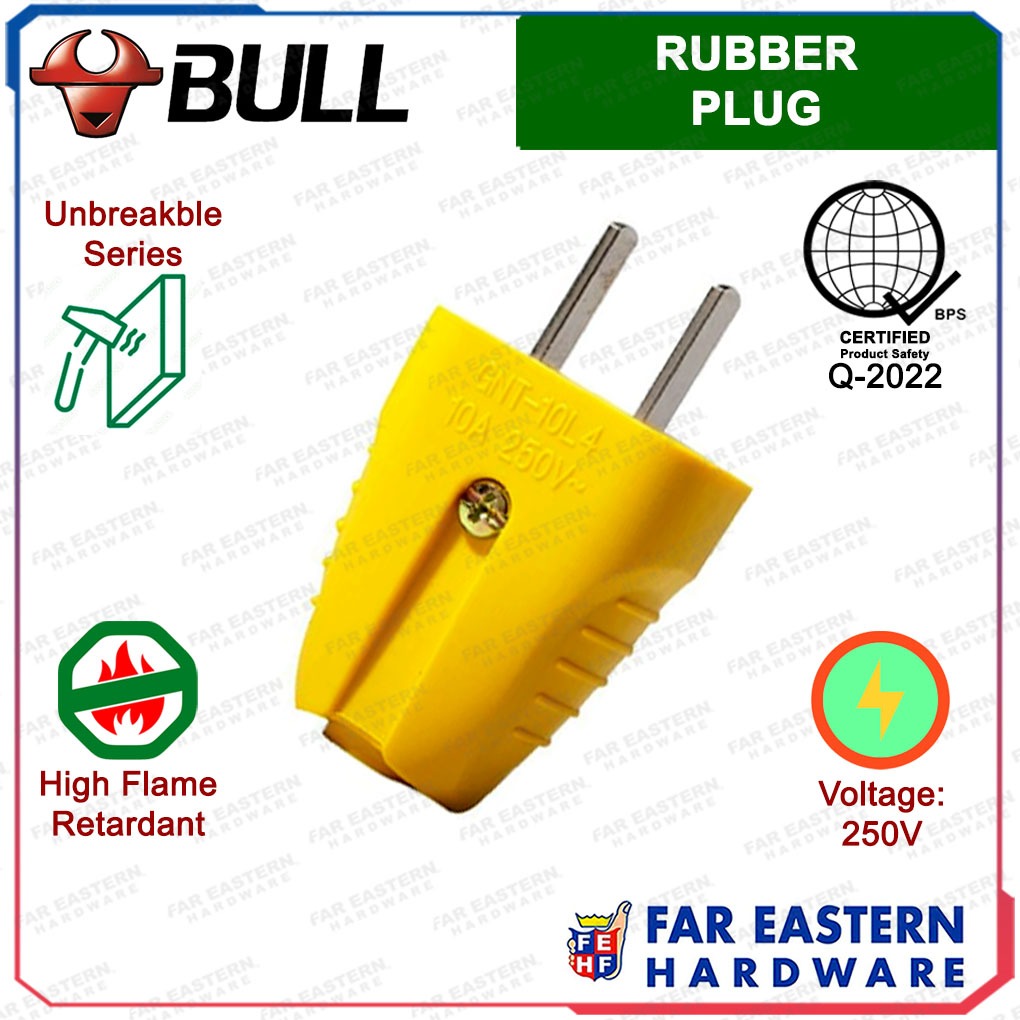 BULL Electrical Plug Plastic Rubber GMT 10L4 | Shopee Philippines