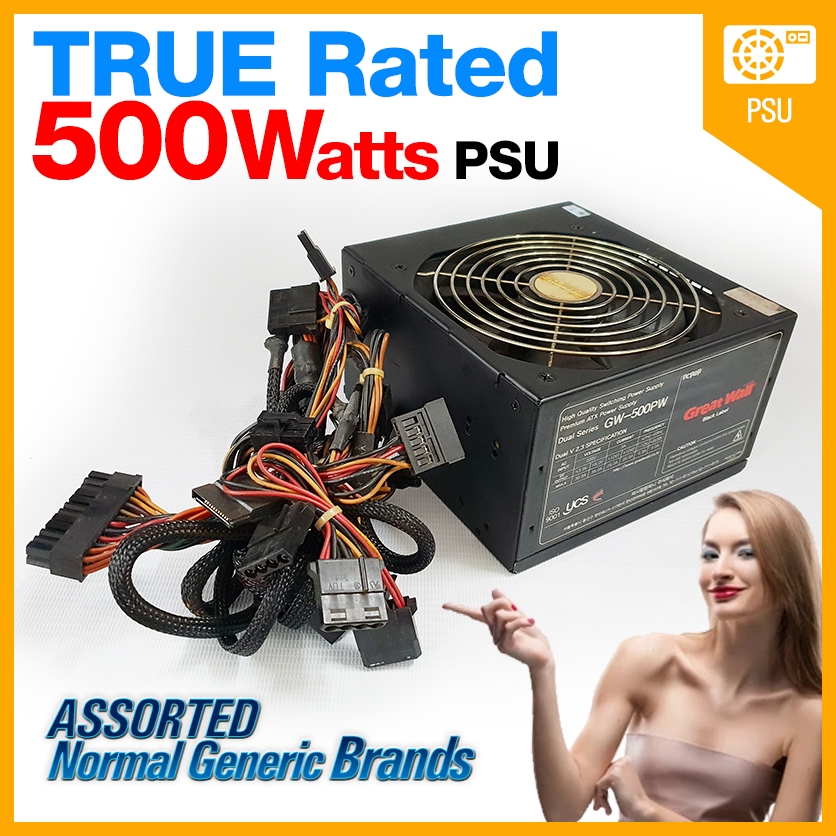 TOP BRANDED 500W 600W 700W TRUE RATED PSU POWER SUPPLY with GPU 8 PIN 6 ...