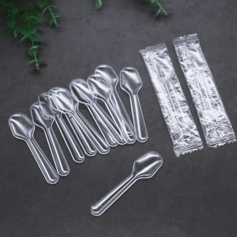 200 pcs. Mini Clear Plastic Spoons Disposable Flatware For Jelly Ice ...