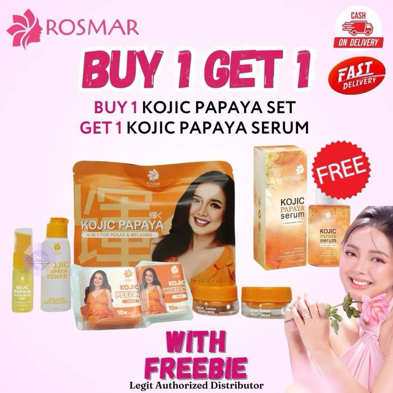 (BUY 1 GET1) ROSMAR KOJIC PAPAYA SET for Pekas (Buy 1 Kojic papaya set ...