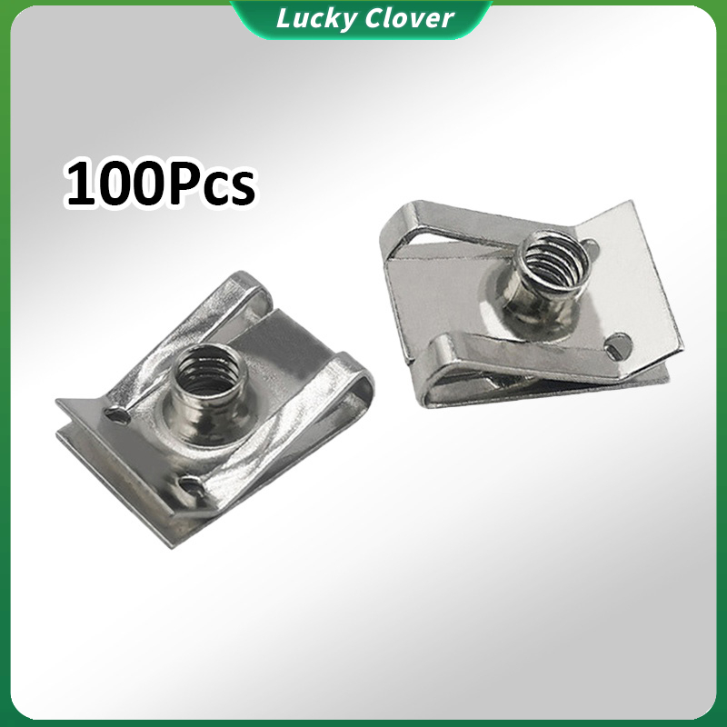 100Pcs Stainless Steel U Type Clips with Thread M6 6mm Reed Nuts for ...