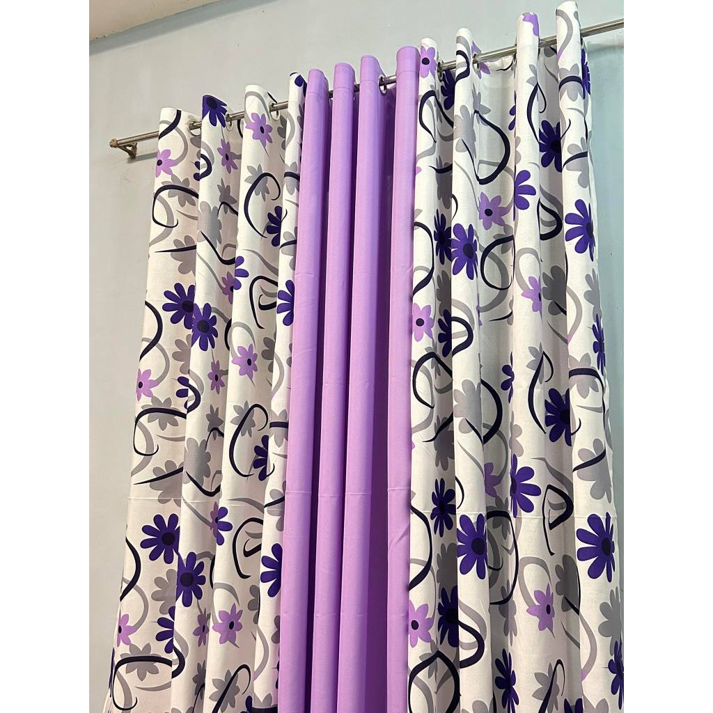 3in1 Flower Violet Ring Curtain Sold per Piece or 3in1 Set | Shopee ...