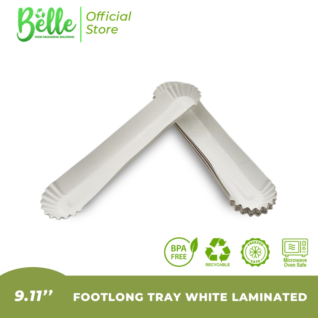 BELLE HOTDOG TRAY, KIKIAM TRAY, AND FOOTLONG TRAY, WHITE AND SILVER ...