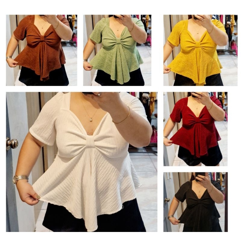 Plussizemomma.ph Barbara Trendy Top Plus size XL TO 4XL | Shopee ...