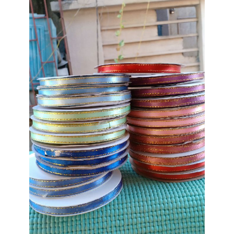 1/4 Ribbon 50 yards with gold lining | Shopee Philippines