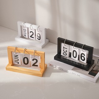 Nordic Simple Flip calendar Ins Calendar Wooden Desk Calendar Ornaments ...