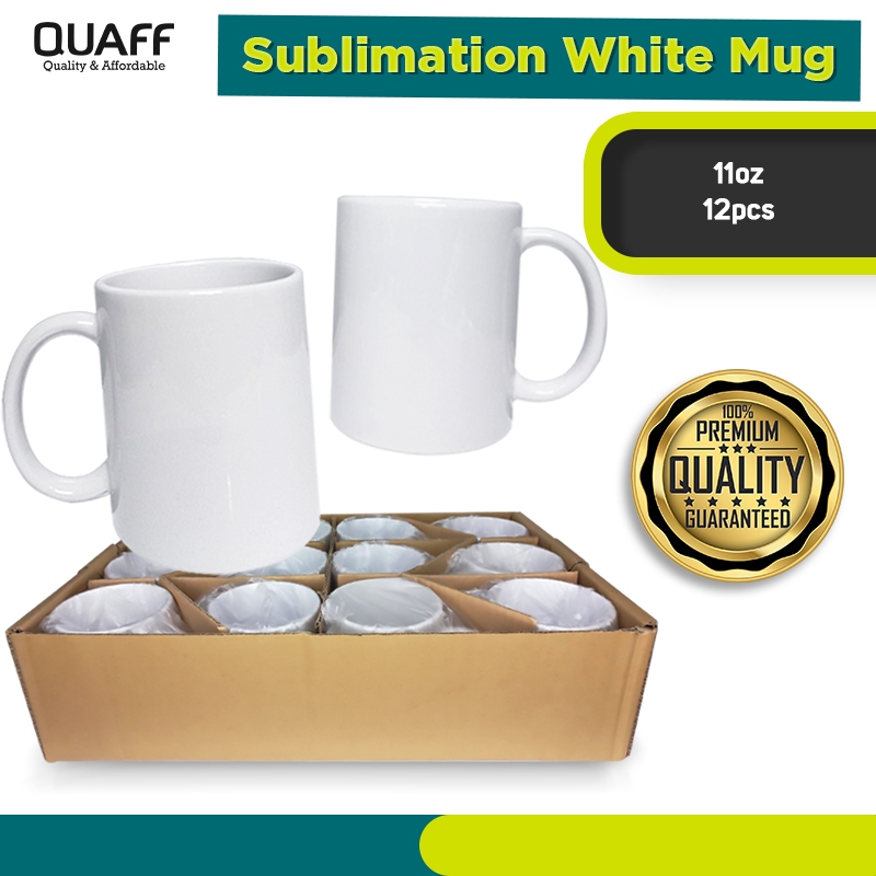 (12PCS) QUAFF Sublimation Coated White Mug 11OZ | Shopee Philippines