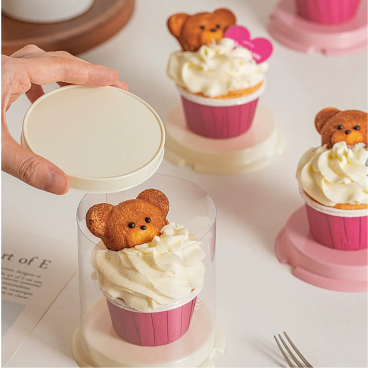 [10pcs] Solo Round Acetate Mini Cake Box and Cupcake Box Dessert ...