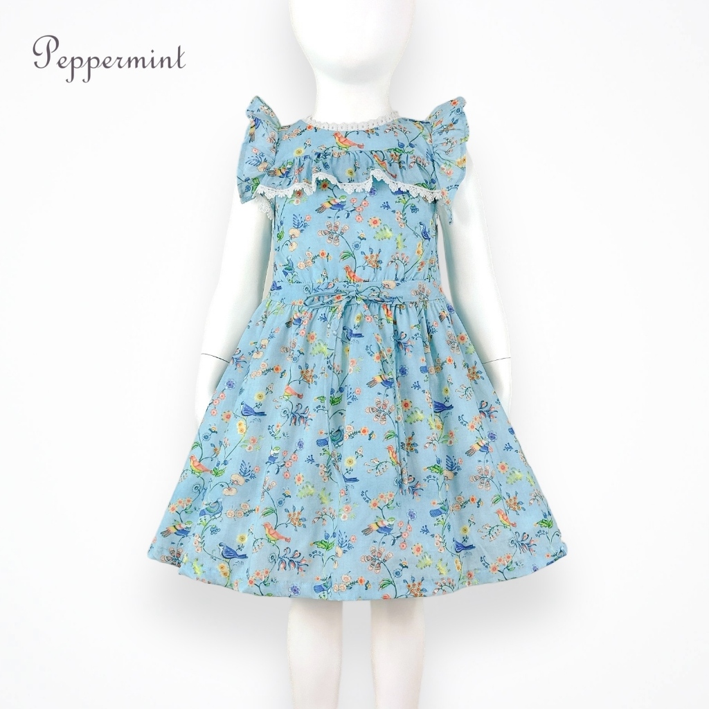 Peppermint Kids Giverny Dress (Light Blue/Coral) | Shopee Philippines
