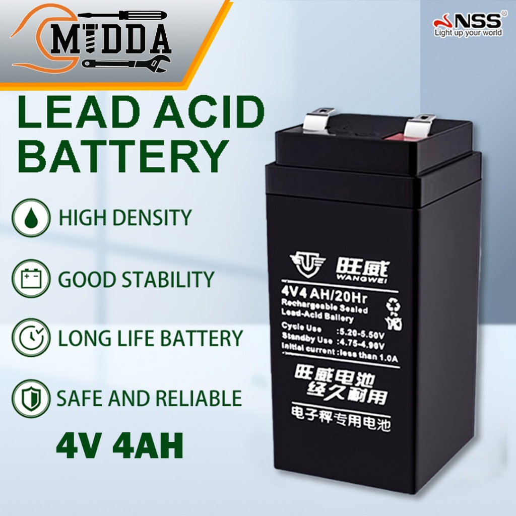 4V 4Ah Rechargeable Battery 4V4Ah Volts Battery Rechargeable Battery for Digital Weighing Scale ...