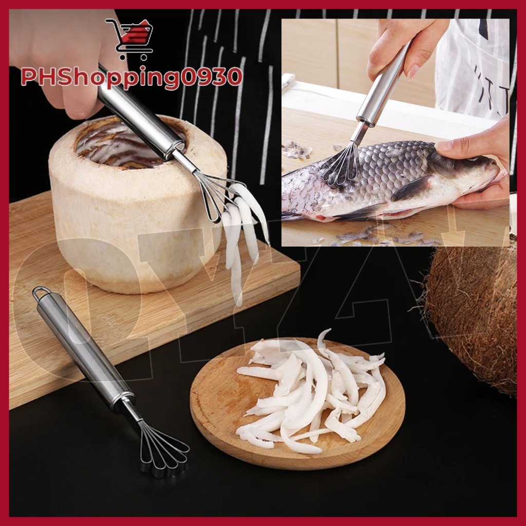 QYZV Stainless Steel Coconut Grater Fish Scale Planer Shaving Fish ...