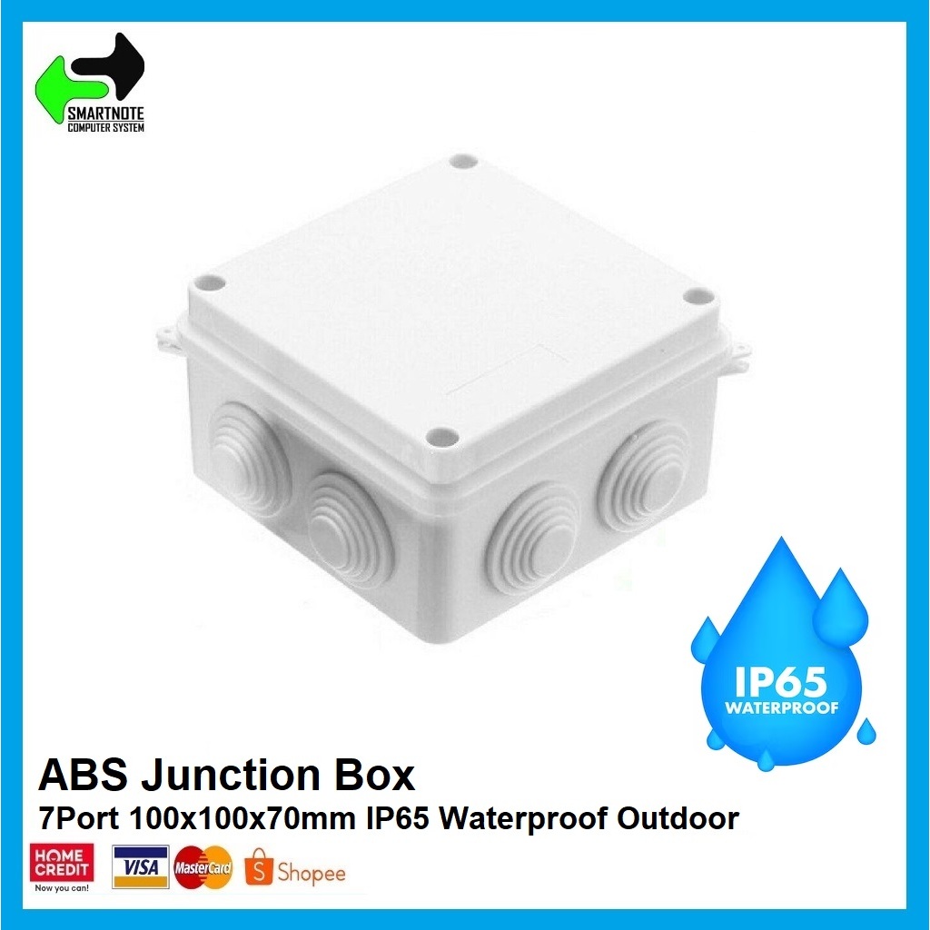 7Port Junction Box 100x100x70mm IP65 Waterproof Outdoor Electrical CCTV ...