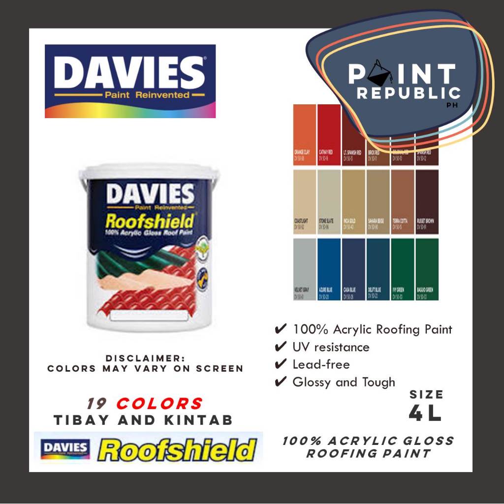 Davies Roofshield Roofing Paint - (4L/GAL) | Shopee Philippines